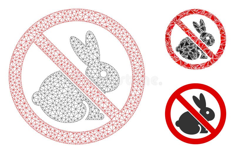 No Rabbits Vector Mesh Wire Frame Model and Triangle Mosaic Icon Stock ...