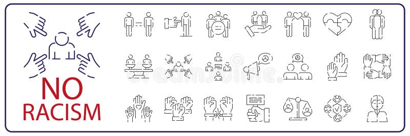No Racism Outline Icon Set Includes Thin Line Peace, No Racism, Peace ... No Racism Outline Icon Set Includes Thin Line Peace, No Racism, Peace ...