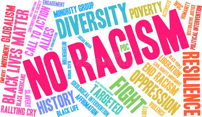 No Racism Word Cloud editorial image. Illustration of diversity - 108111965