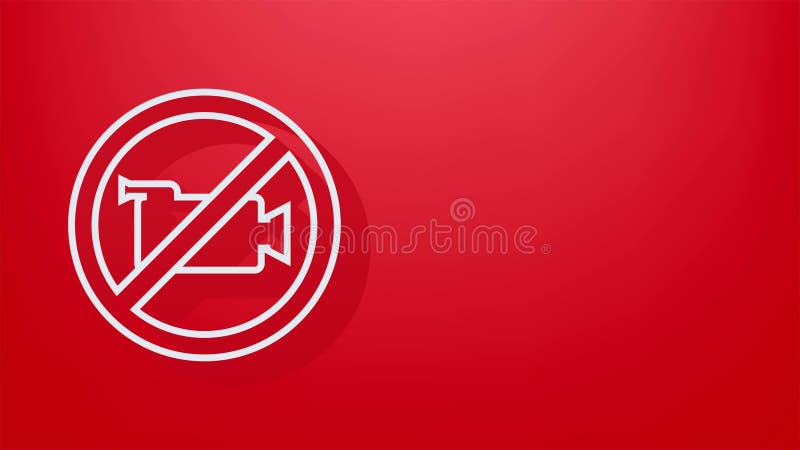 No Record. Photo Camera Icon. Picture on White Backdrop. Stop Sign ...