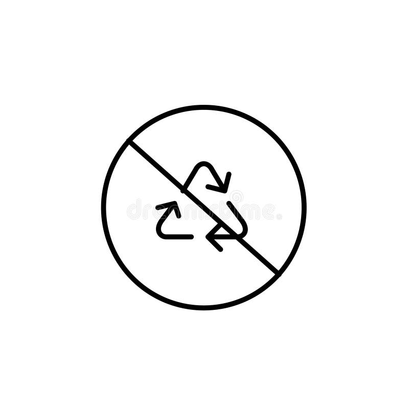 No Recycling Symbol. Waste Separation and Management. Pixel Perfect ...