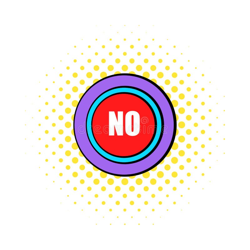 No Red Button Icon, Comics Style Stock Vector - Illustration of ...