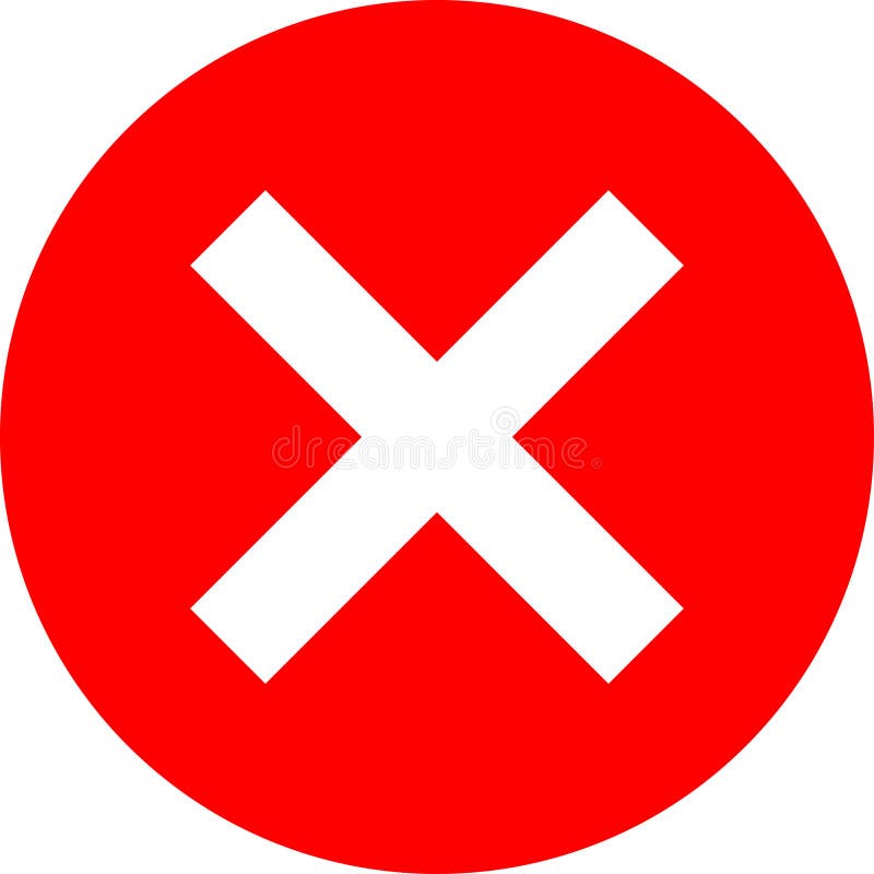 No Red Sign, Cross Mark Icon, Cross Mark, NO Button, Not Approved Icon ...