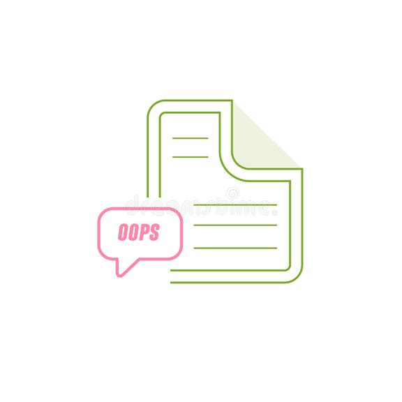 No Result Data, Document or File Not Found Concept. Oops Error Document ...