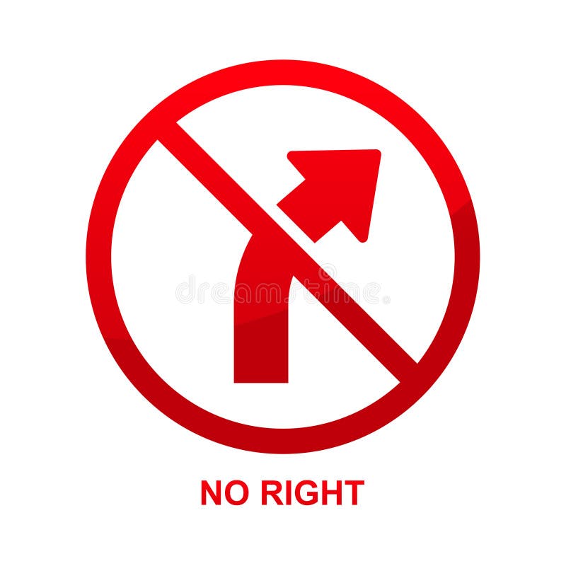 No Right Sign Isolated on White Background Stock Vector - Illustration ...