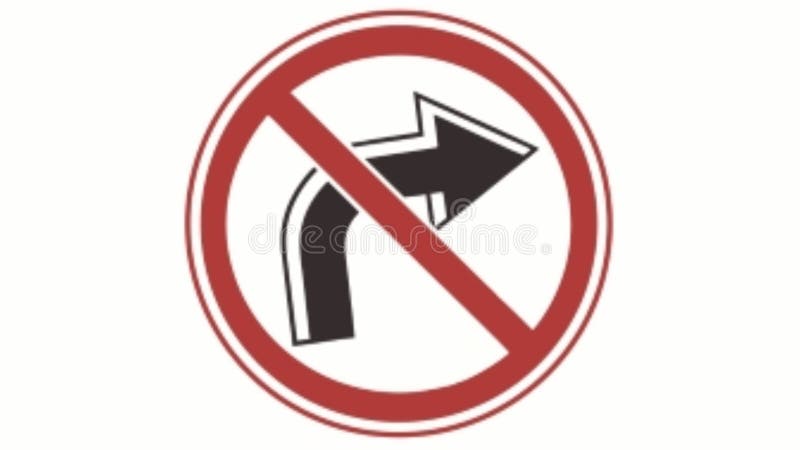 A "No Right Turn" Road Sign for Traffic Control at Intersections ...