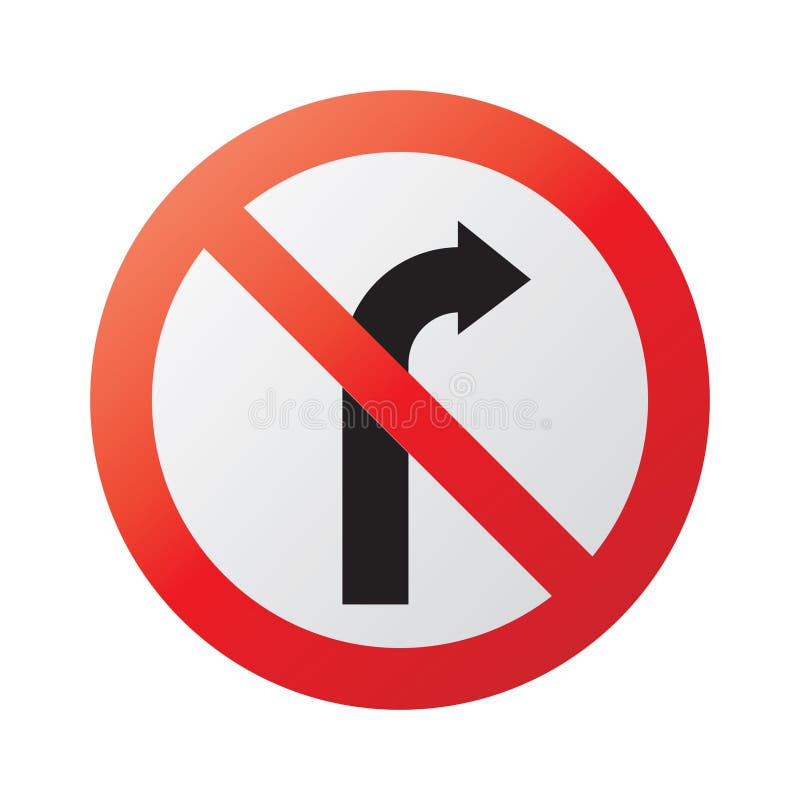 No Right Turn Sign. Vector Illustration Decorative Design Stock Vector ...
