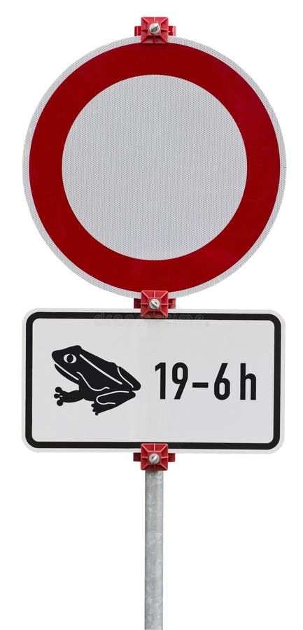 No through Road because of Frogs Stock Photo - Image of sign, vertical ...