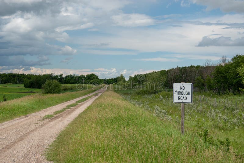 No through Road Sign, Country Road, Saskatchewan, Canada. Stock Photo ...