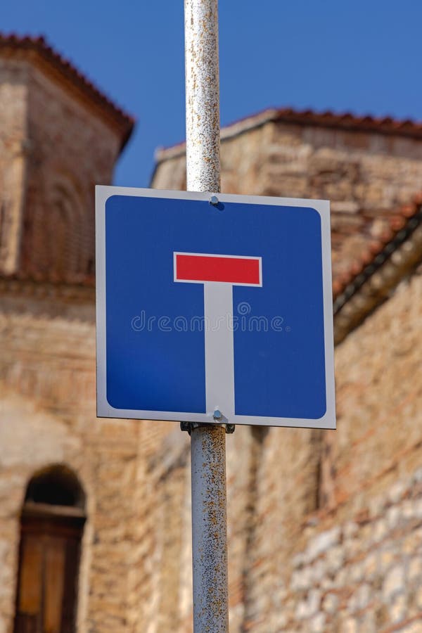 No through Road Sign stock photo. Image of traffic, blue - 305073682