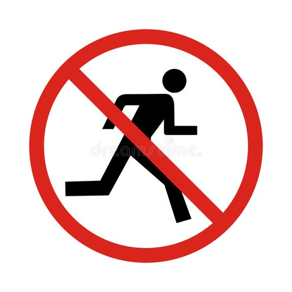 No Running Sign Stock Illustrations – 587 No Running Sign Stock ...