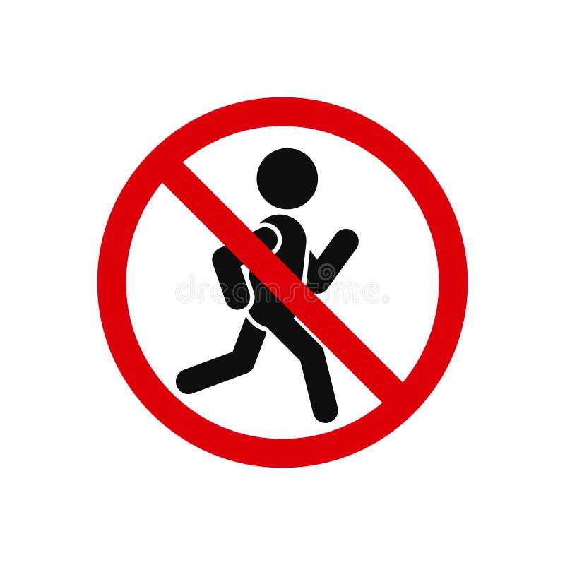 No Run Sign on White Background, Vector Stock Vector - Illustration of ...