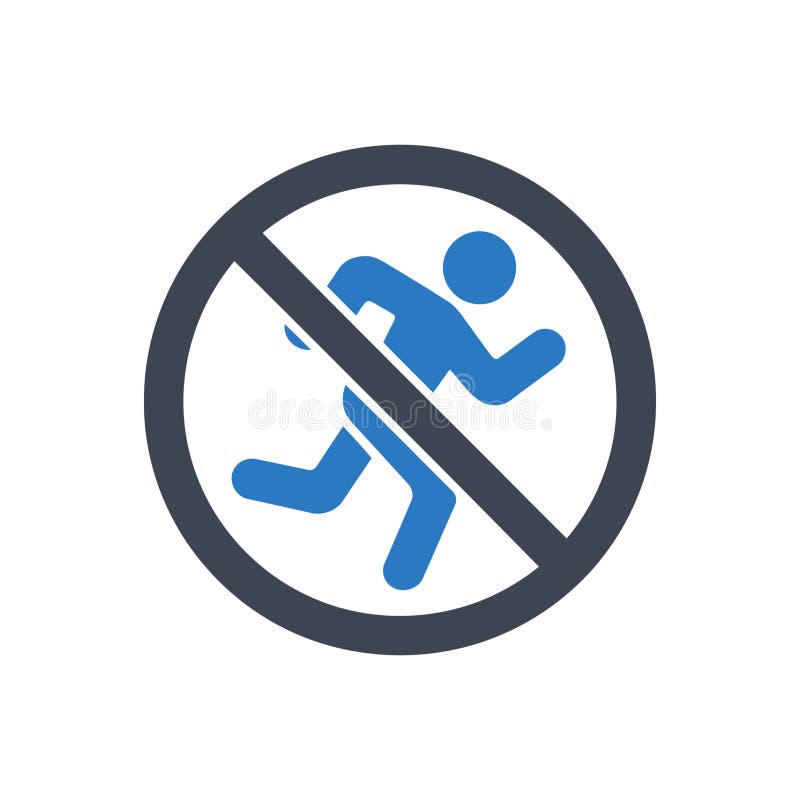 No Running Icon stock vector. Illustration of prohibited - 361752846