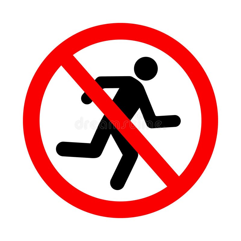 No Running Sign Stock Illustrations – 513 No Running Sign Stock ...