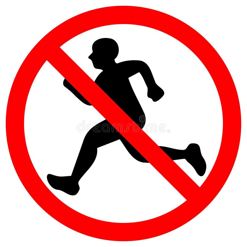 No Running, Warning Running on White Background Stock Vector ...