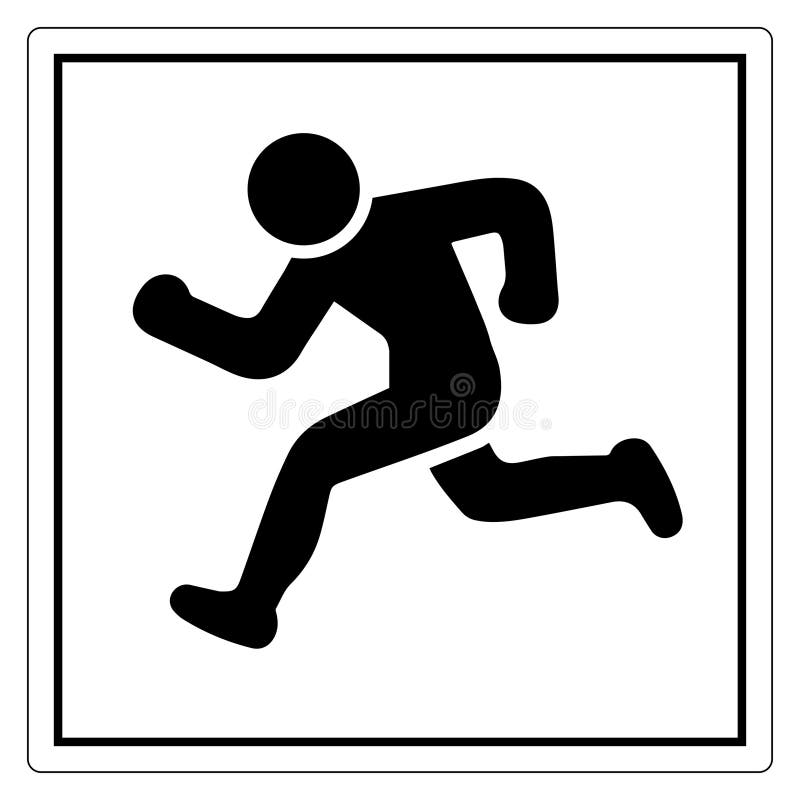 No Running, Warning Running on White Background Stock Illustration ...