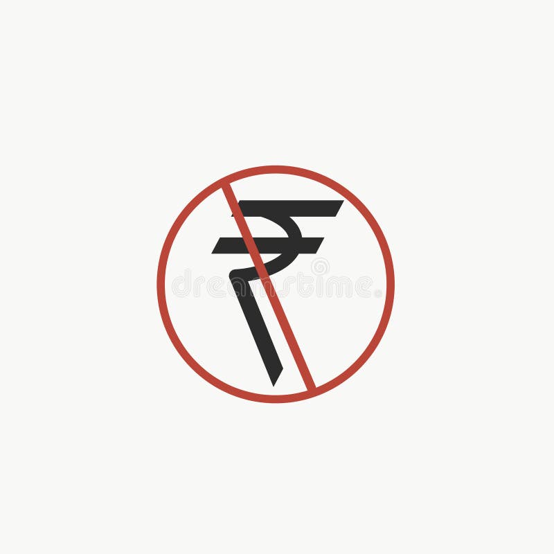 Rupee Sign with Black Circle and Red Arrow Stock Illustration ...