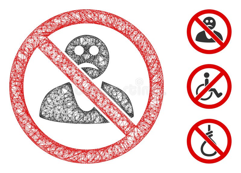 No Sad Person Polygonal Web Vector Mesh Illustration Stock Illustration ...