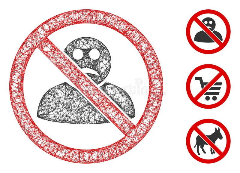 No Sad User Polygonal Web Vector Mesh Illustration Stock Illustration ...