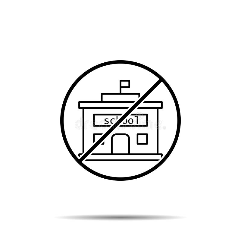 No School, Building Icon. Simple Thin Line, Outline Vector of Buildings ... No School, Building Icon. Simple Thin Line, Outline Vector of Buildings ...