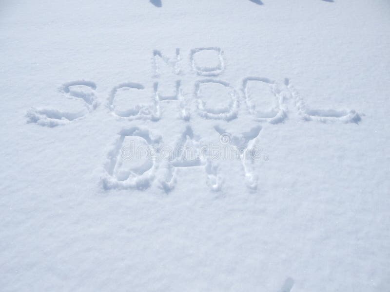 No School Sign Snow