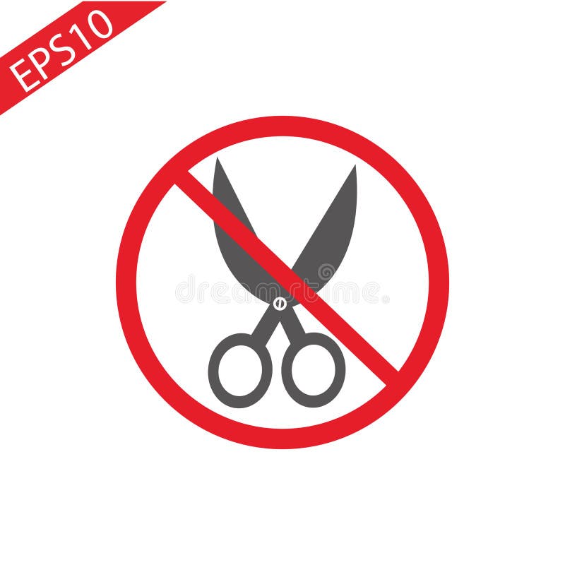 No Scissors Prohibition Sign Icon Vector Illustration Stock Vector ...