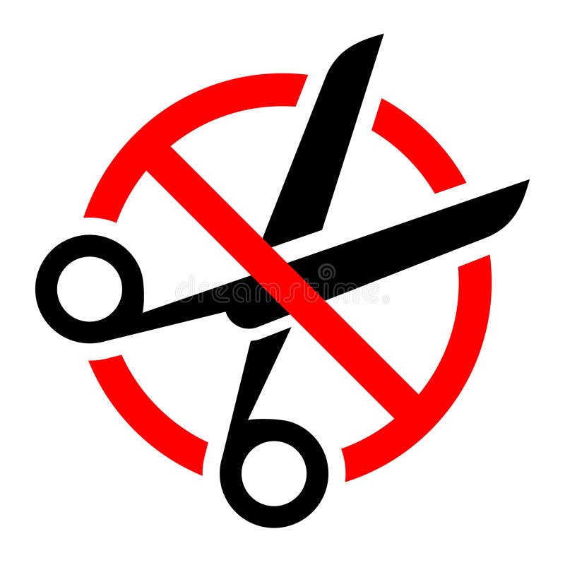 Scissors Prohibition Sign. Vector Illustration Stock Illustration ...