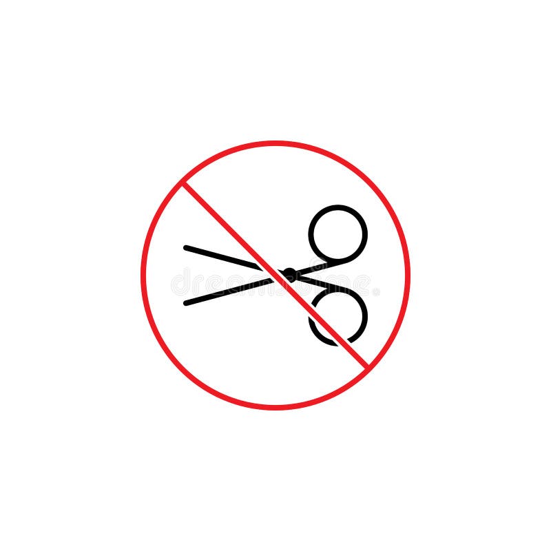 No Scissors Sign on White Background Stock Illustration - Illustration ...