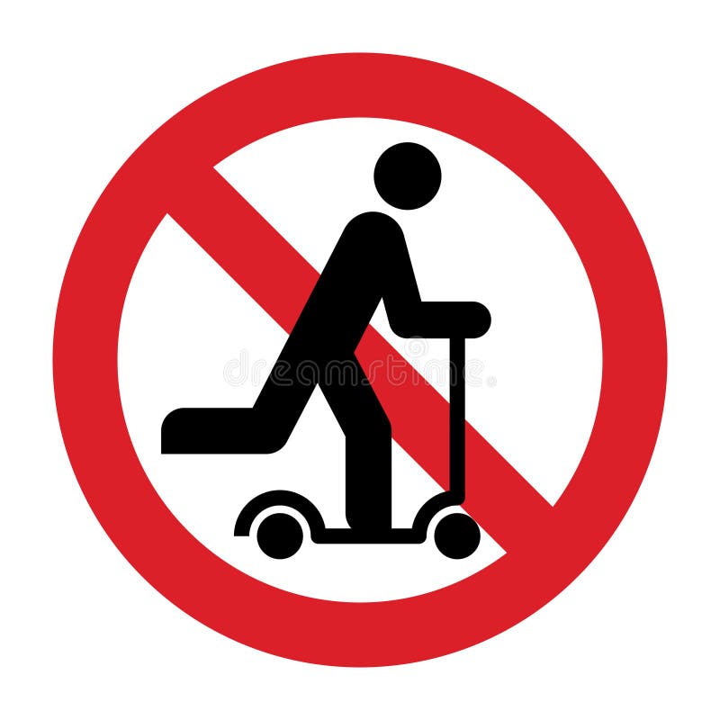 No Scooter Allowed Icon. Kick Scooter Prohibited Sign Stock ...