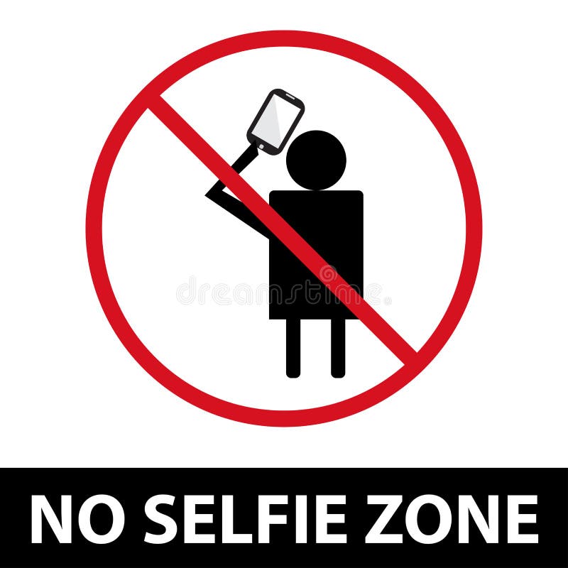No selfie zone sign.EPS10 stock illustration. Illustration of hand ...