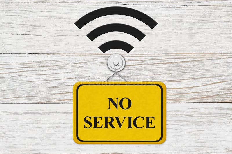 No Service Message on a Sign on Weathered Wood Stock Photo - Image of ...