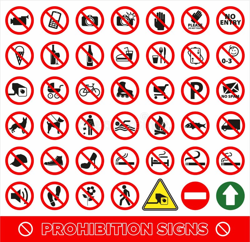 No Food or Drink Red Prohibition Sign Stock Vector - Illustration of ...