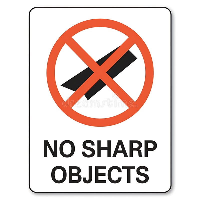 No Sharp Objects Icon Symbol for Safety Stock Illustration ...