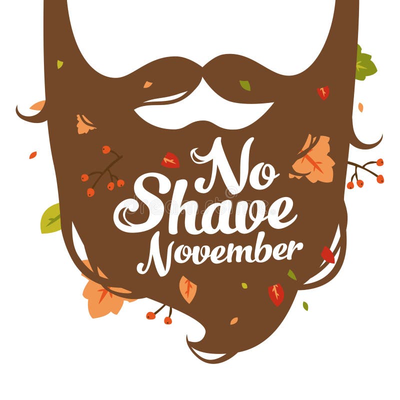 No Shave November Illustration Stock Vector - Illustration of masculine ...