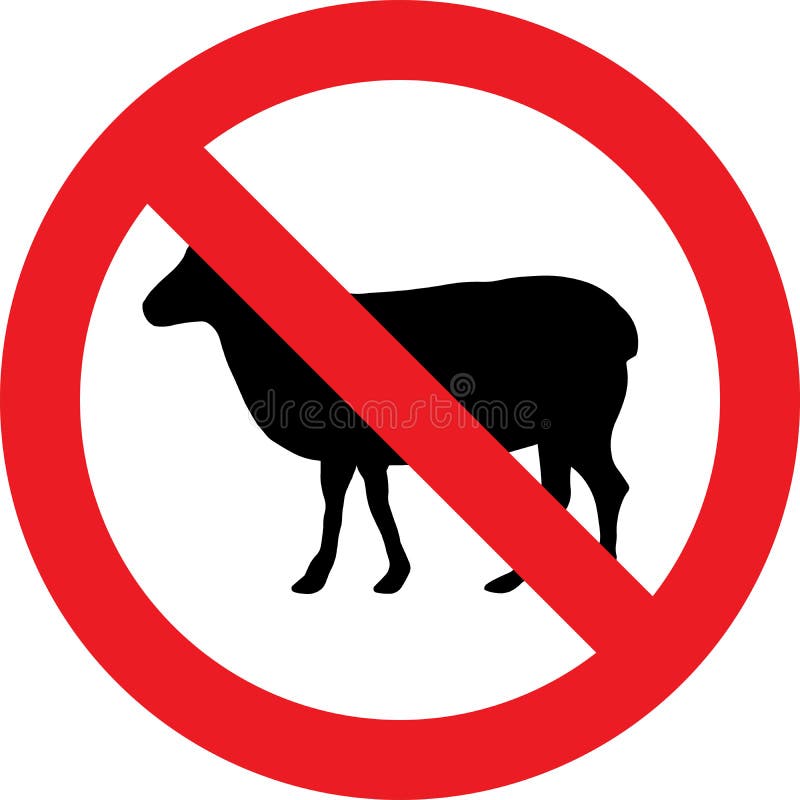 Sign stop no sheep stock vector. Illustration of animal - 9653119