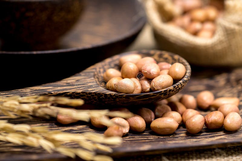 No Shell Dry Peanut in Sack Stock Image - Image of macro, background ...