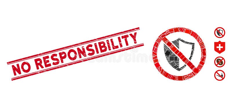 No Shield Mosaic and Distress No Responsibility Stamp with Lines Stock ... No Shield Mosaic and Distress No Responsibility Stamp with Lines Stock ...