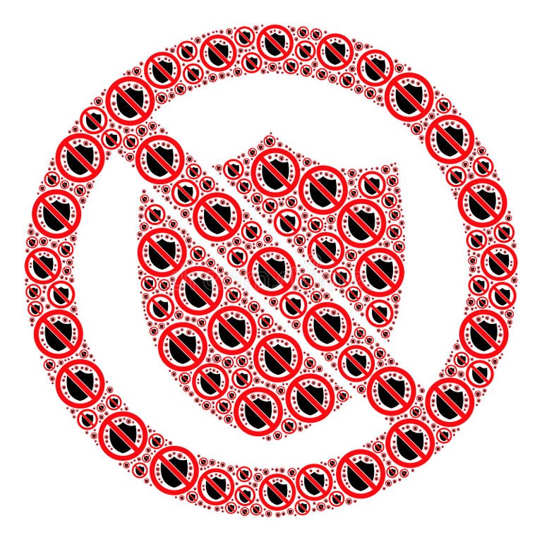 No Shield Recursion Collage of Itself Items Stock Vector - Illustration ...