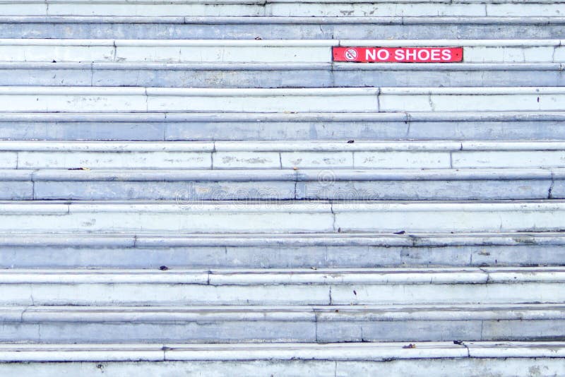 No shoes sign on staircase stock photo. Image of steps - 137720284