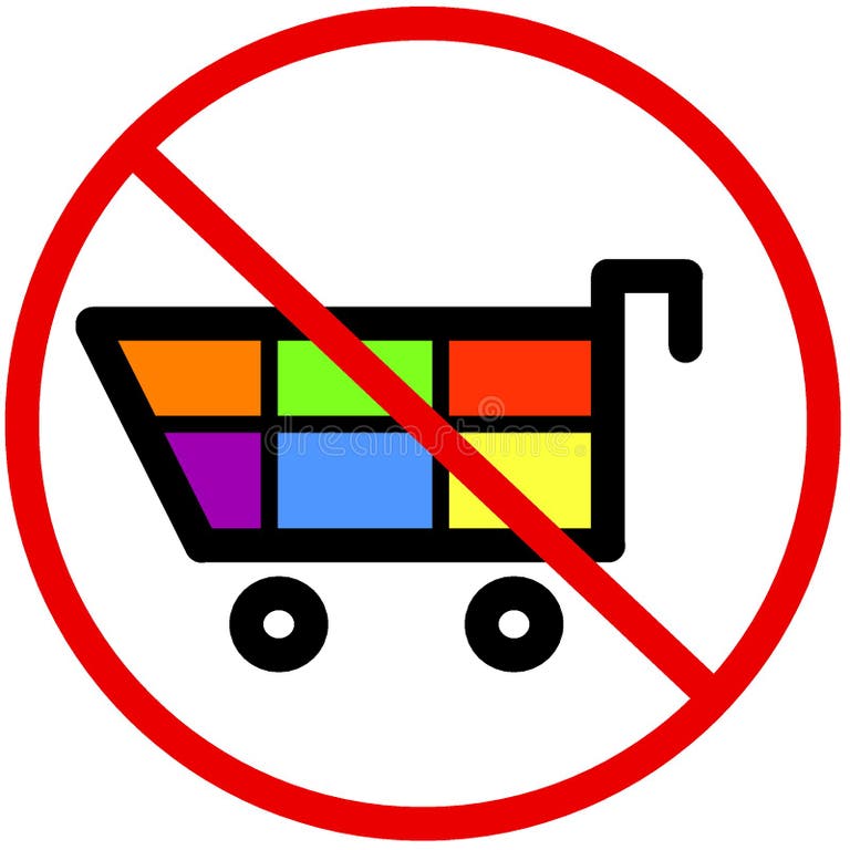 No Shopping Cart Sign Stock Illustrations – 599 No Shopping Cart Sign ...