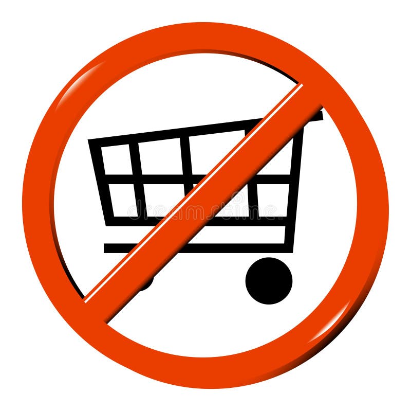 No Shopping Cart Sign, Vector Isolated Illustration. Stock Illustration ... No Shopping Cart Sign, Vector Isolated Illustration. Stock Illustration ...
