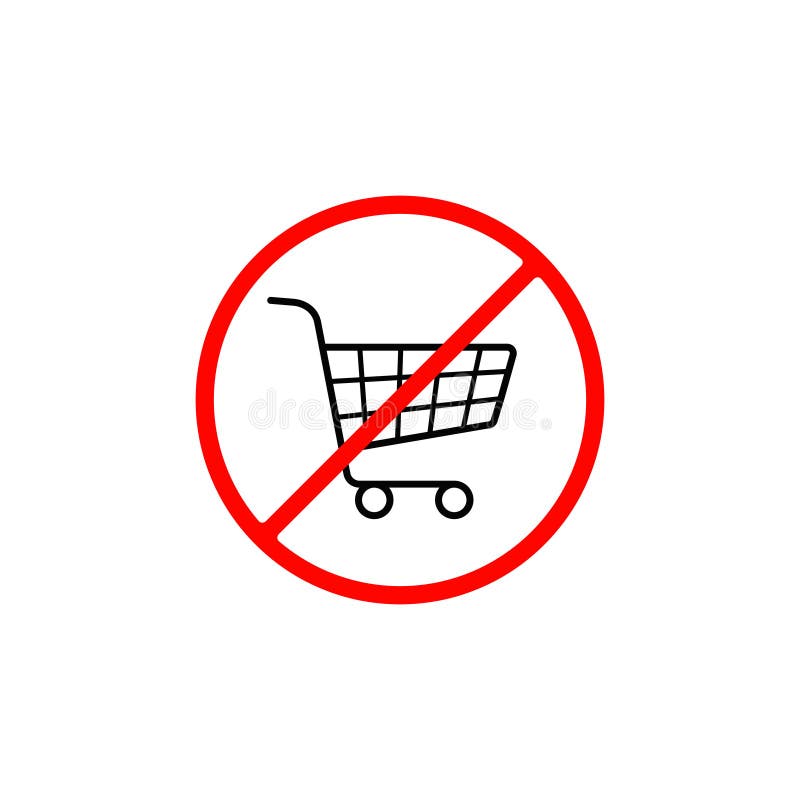 No Shopping Cart Icon. Vector Isolated Illustration Stock Vector ...