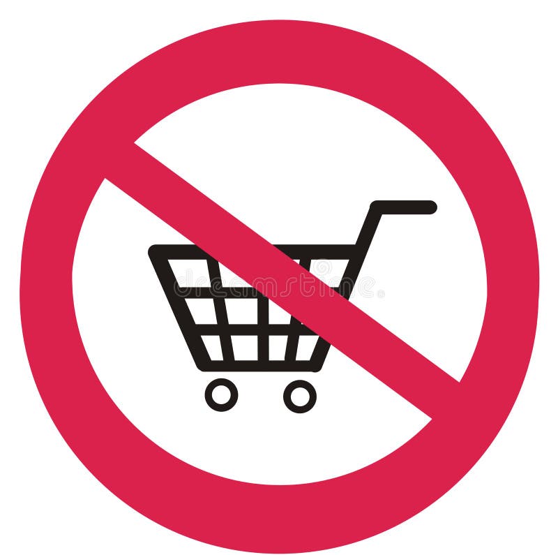 No shopping cart sign stock vector. Illustration of element - 29548641