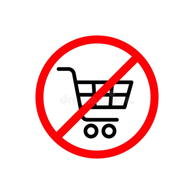 No Shopping Cart Sign, Vector Isoated Illustration Stock Vector ...