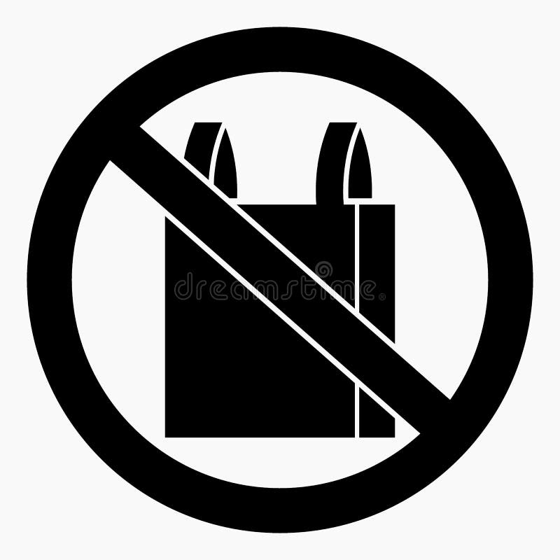 No shopping icon stock vector. Illustration of polythene - 268620678