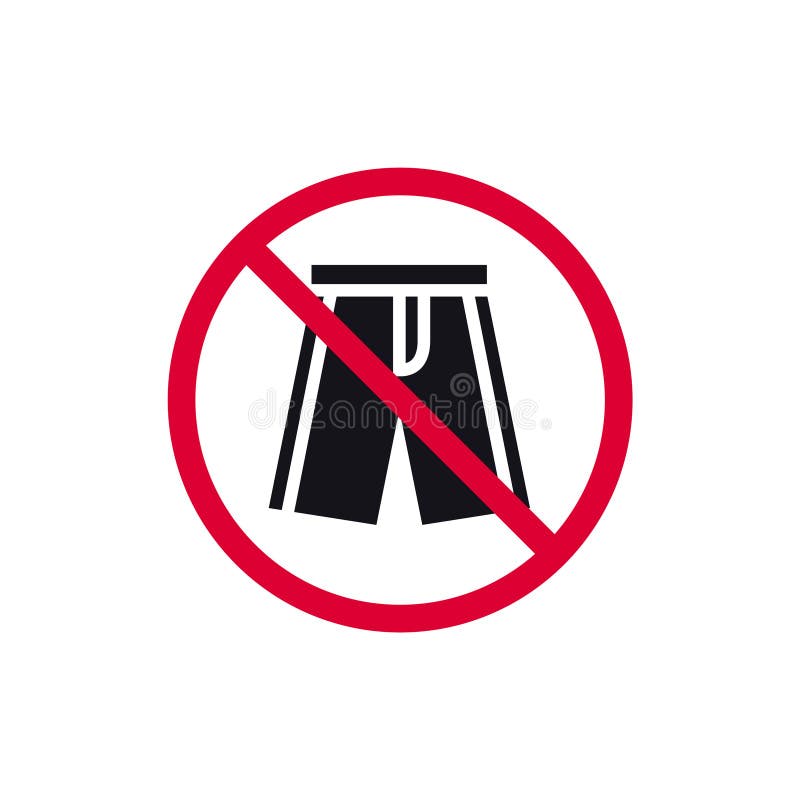No Short Prohibited Sign, Forbidden Modern Round Sticker, Vector ...