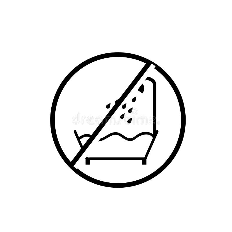 No Shower Icon Vector Isolated on White Background, No Shower Sign ...