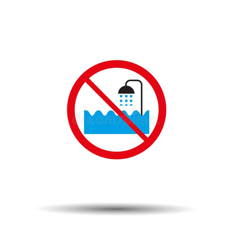 No Shower Prohibition Sign Icon - Vector Illustration Stock Vector ...