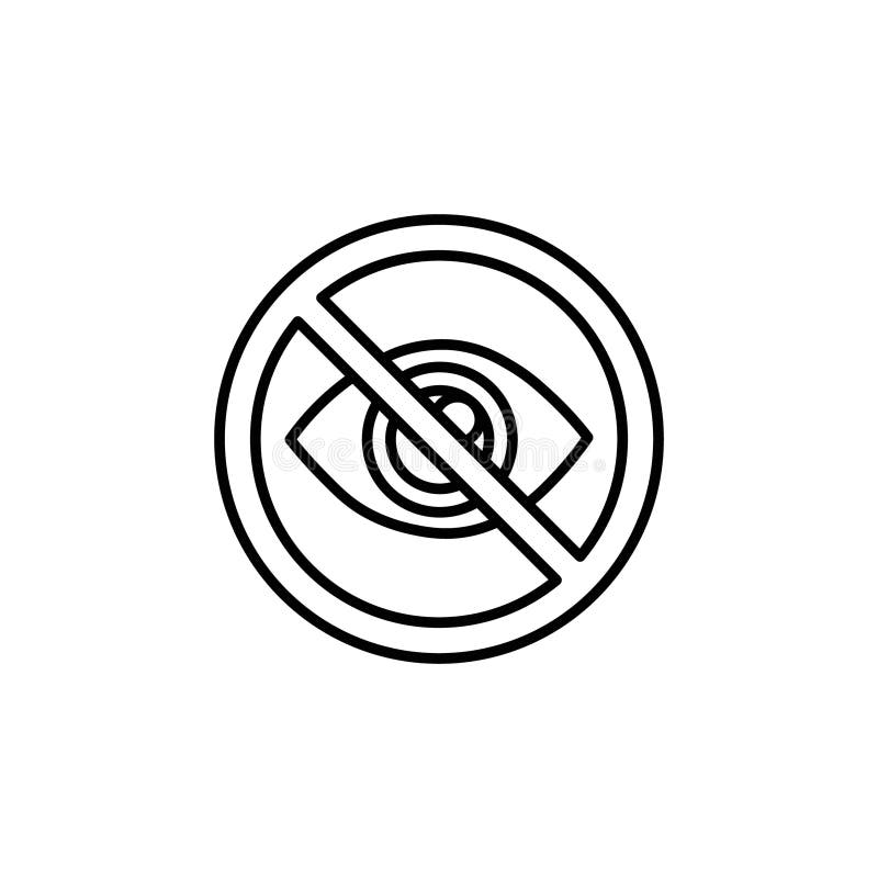 No Sight Icon Flat Logo Isolated Symbol Stock Vector - Illustration of ...