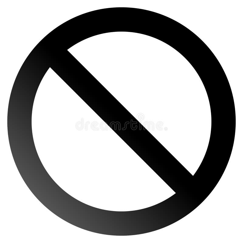 No Sign - Black Thick Gradient, Isolated - Vector Stock Vector ...